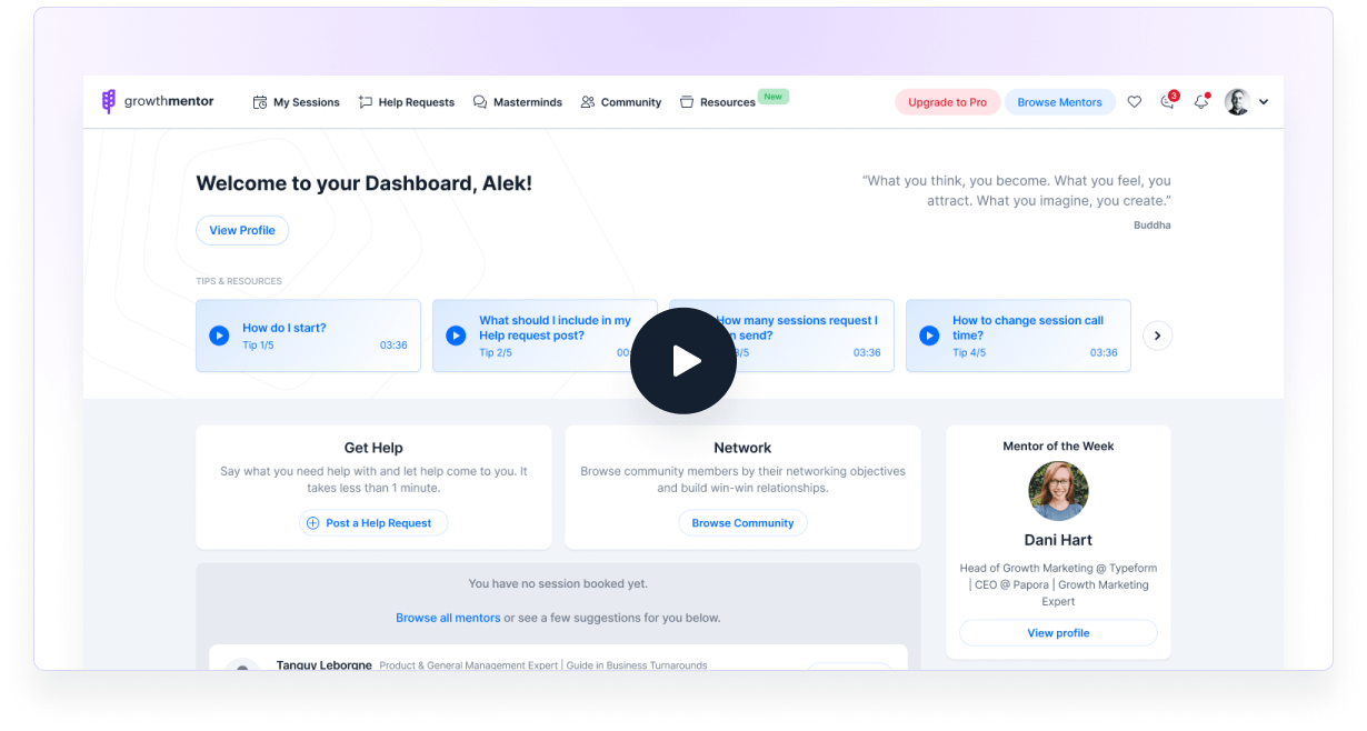 Startup Mentors for Growth-Addicted Founders & Marketers | GrowthMentor